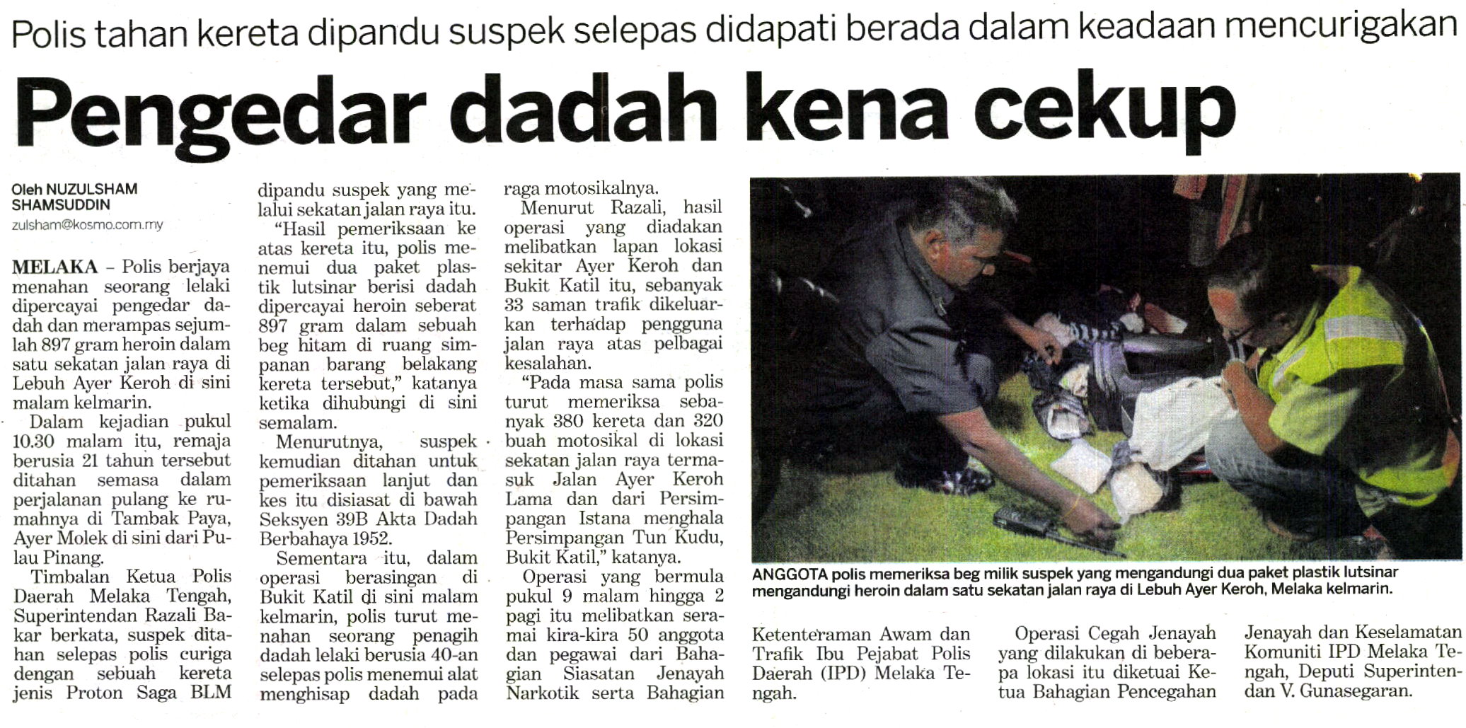 PENGEDAR DADAH KENA CEKUP