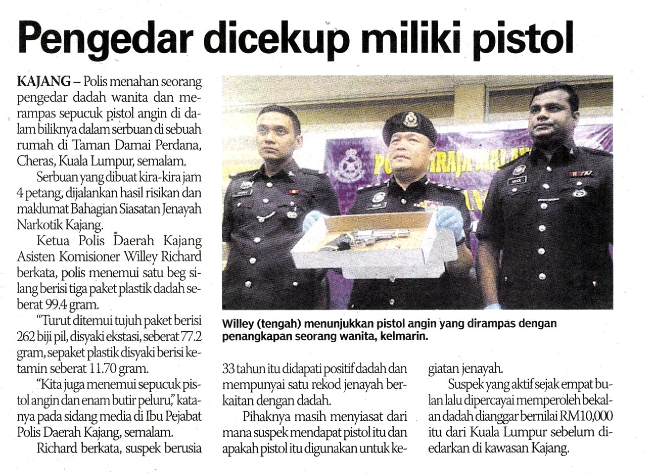 POLIS CEKUP PENGEDAR DADAH, RAMPAS PISTOL